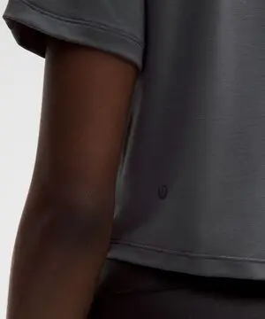 Lululemon Jersey Training Cropped Short-sleeve Shirt - Coal/graphite Grey