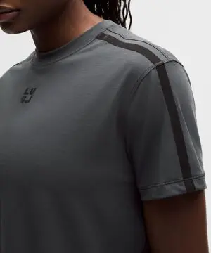 Lululemon Jersey Training Cropped Short-sleeve Shirt - Coal/graphite Grey