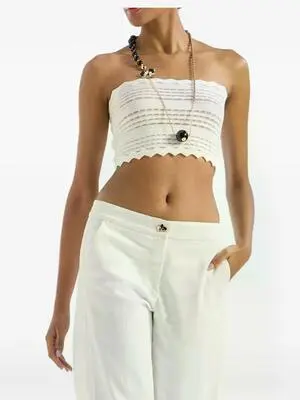 GENNY Scalloped Knitted Bandeau Top