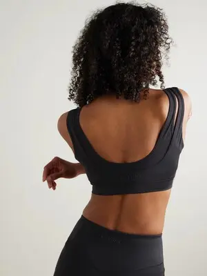 SKIMS Nike Double Strap Scoop Bra - Black