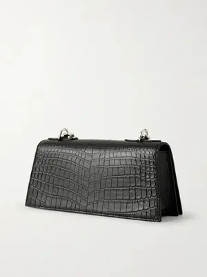 Alexander McQueen Jeweled Satchel Mini Embellished Croc-effect Leather Shoulder Bag