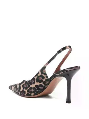 CASTAGNA Animal-print Slingback Pumps - Brown