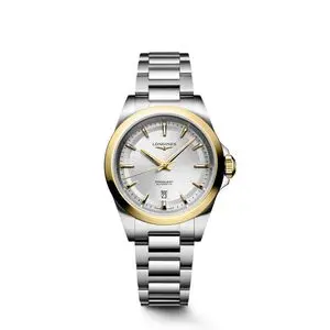 LONGINES Conquest Silver Dial Watch, 30mm - 18k Stainless Steel
