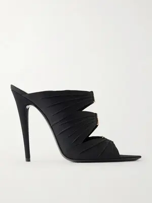 Saint Laurent Emilie Crystal-embellished Mules - Black