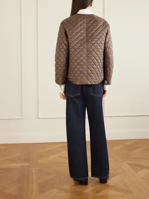 Max Mara Cropped Padded Quilted Shell Jacket - Brown