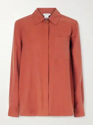 Max Mara Silk Button-down Shirt - Red