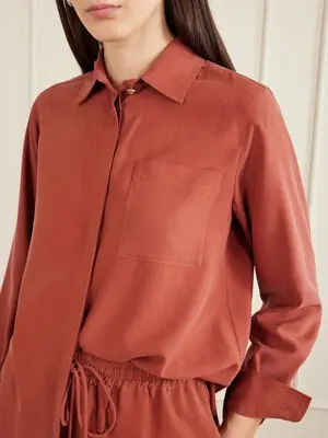 Max Mara Silk Button-down Shirt - Red