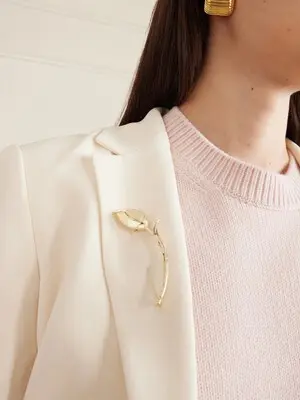 Erdem Bloom-plated Silver Brooch