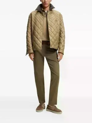 BOSS Mercerized-cotton Polo Shirt With Double B Monogram - Neutrals