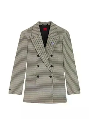 Hugo Micro Houndstooth Double-breasted Blazer