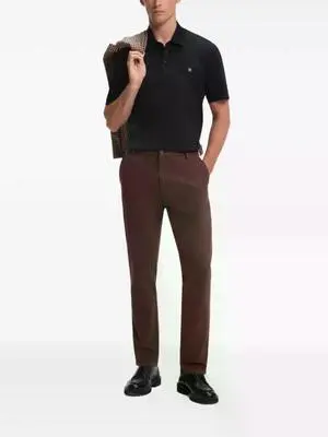 BOSS Mercerized-cotton Polo Shirt With Double B Monogram - Black