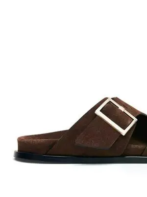 ALOHAS Alba Buckle Strap Sandals - Brown
