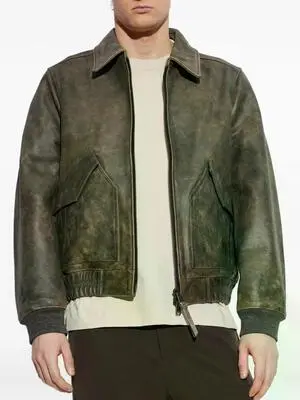 ALLSAINTS Marland Leather Aviator Jacket - Brown