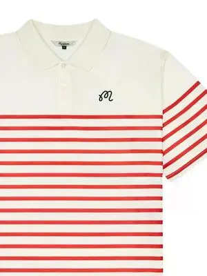 MALBON Striped-pattern Polo Shirt - Neutrals