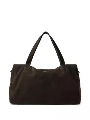 Zegna Holdall With Logo Detail - Brown