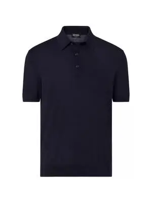 Zegna Button-up Polo Shirt - Blue
