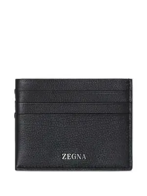 Zegna Leather Card Holder - Black