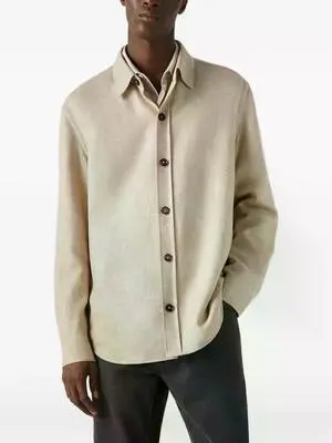 Zegna Cashmere Linen And Silk Overshirt - Neutrals