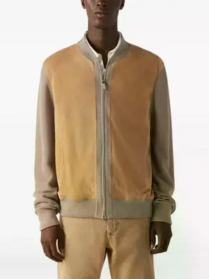 Zegna Panelled Bomber Jacket - Neutrals