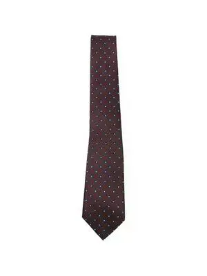 Zegna Square Polka Dot Tie - Red