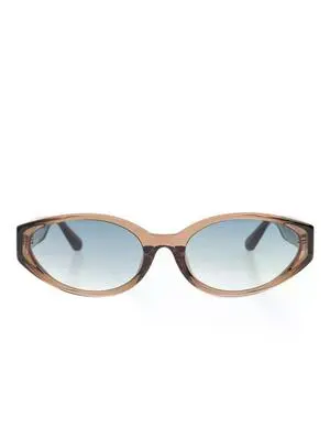 Linda Farrow Oval-frame Sunglasses - Brown