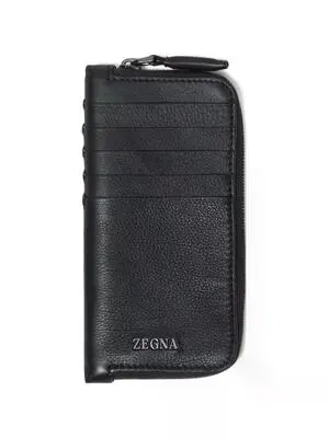 Zegna Leather Card Case - Blue