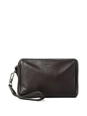 Zegna Zip-up Pouch - Brown