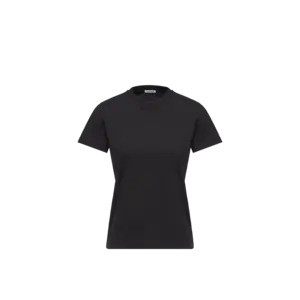Moncler Embroidered Logo Cotton T-shirt - Black