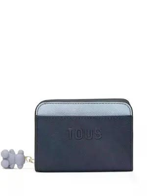 TOUS Medium Doble Audree Bear-charm Embossed Wallet - Blue