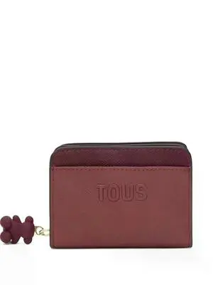 TOUS Medium Doble Audree Bear-charm Embossed Wallet - Red