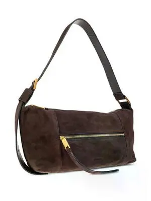 ALLSAINTS Zip Suede Shoulder Bag - Brown