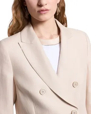 Peserico Double-breasted Linen Blazer