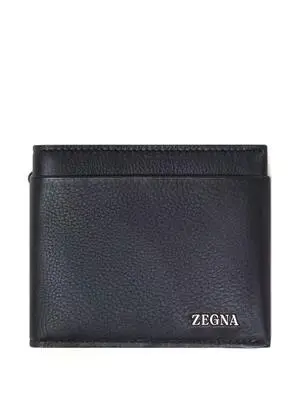 Zegna Leather Billfold Wallet - Black
