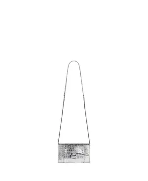 Balenciaga Hourglass Wallet On Chain - Silver