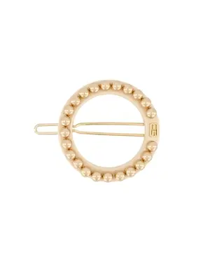 Alexandre De Paris Pearls Acetate Side Barrette - Beige