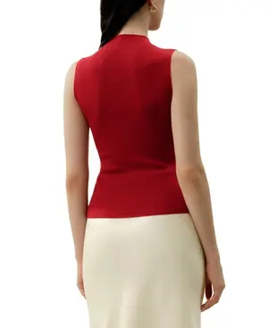 Lilysilk Seamless Sleeveless Knit Wool Vest - Red