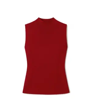 Lilysilk Seamless Sleeveless Knit Wool Vest - Red
