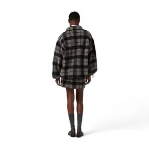 Miu Miu Checked Teddy Miniskirt - Gray/black