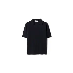 Miu Miu Lace-effect Cashmere Polo Shirt - Navy
