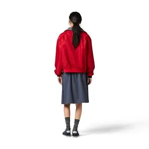Miu Miu Technical Gazar And Fleece Bomber Jacket - Red