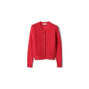 Miu Miu Lace-effect Cashmere Cardigan
