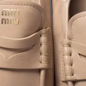Miu Miu Ruches Nappa Leather Loafers - Cord