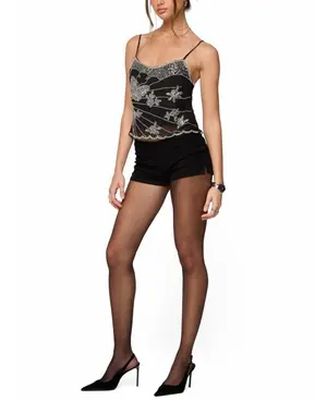 EDIKTED Sequin Chiffon Tank Top