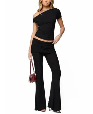 EDIKTED Mini Skirt Pants - Black