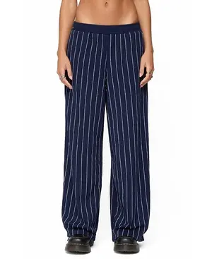 EDIKTED Pinstripe Wide Leg Sweatpants