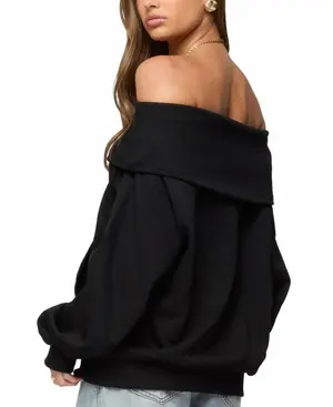 EDIKTED Oversized Foldover Sweatshirt