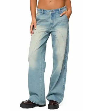 Women's Light Wash Baggy Jeans