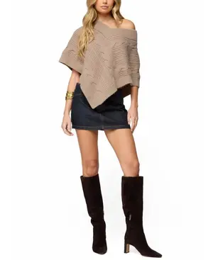 EDIKTED Vickey Cable Knit Poncho