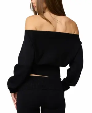 EDIKTED Skyla Off-shoulder Knit Sweater