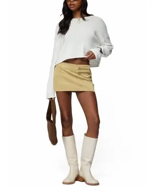 EDIKTED Roney Mini Skort With Studded Details - Tan